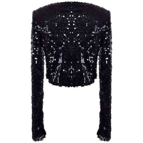 Jackets & Coats | Black Sequin Sparkly Crop Balero Blazer Jacket | Poshmark